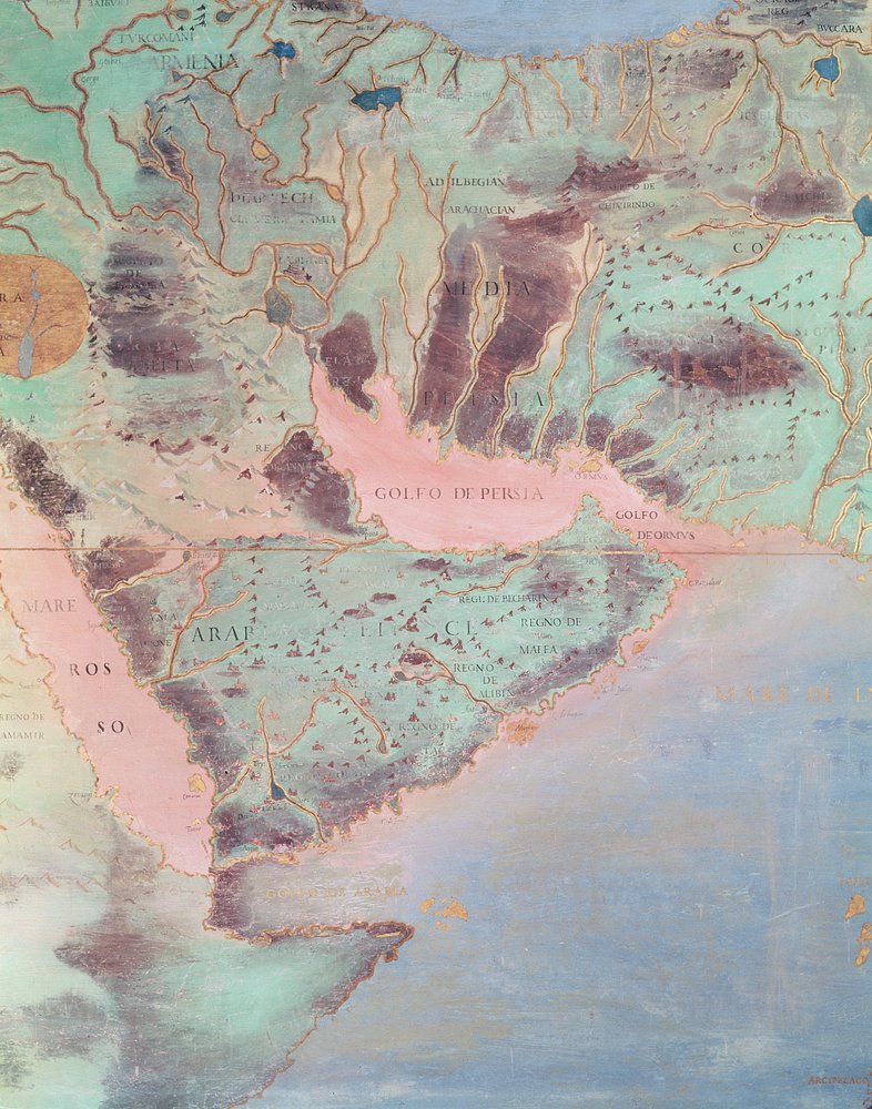 Kaart van de landen van de Perzische Golf, uit de 'Sala Del Mappamondo ...