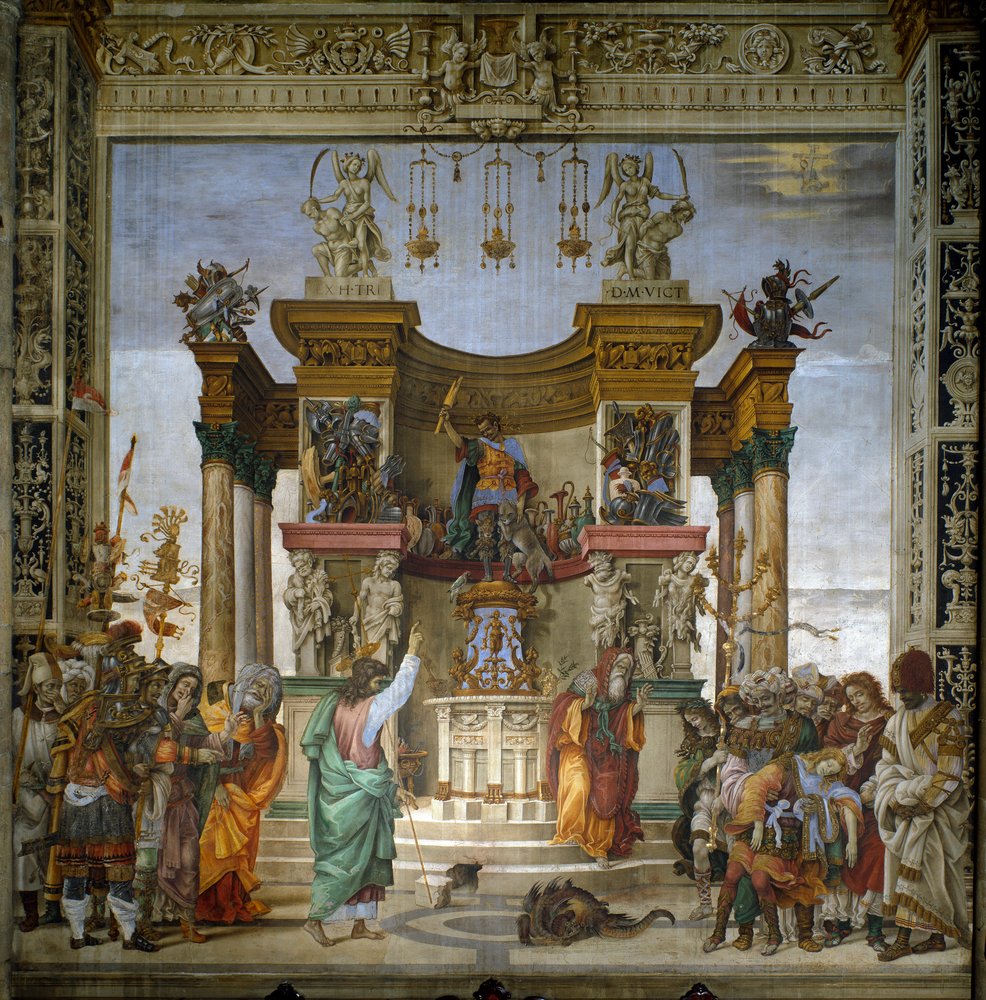 Sint Filippus verdrijft de draak uit de tempel van Hierapolis