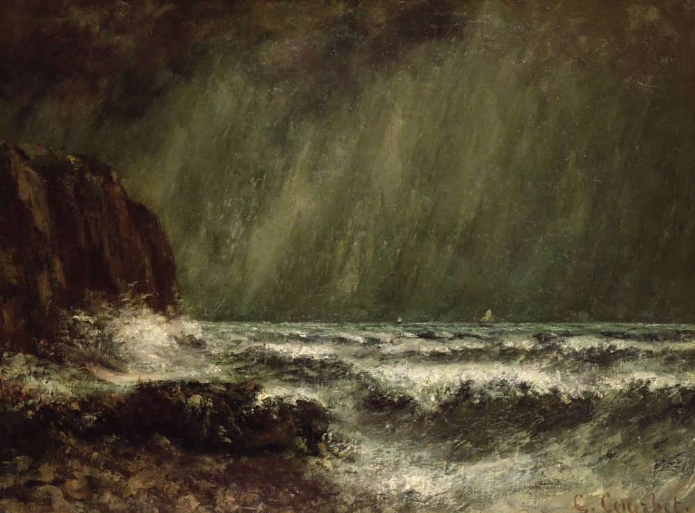 Storm op Zee, 1865 | Gustave Courbet | Kunstafdruk