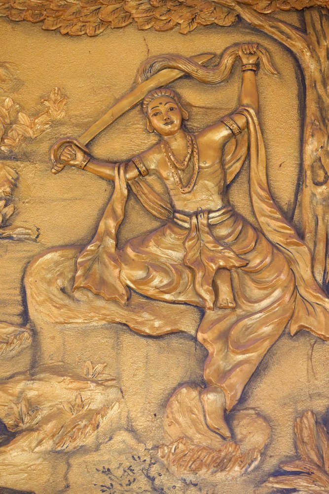 Chua Thiep Long boeddhistische pagode. De Grote Tonsuur: de Boeddha ...