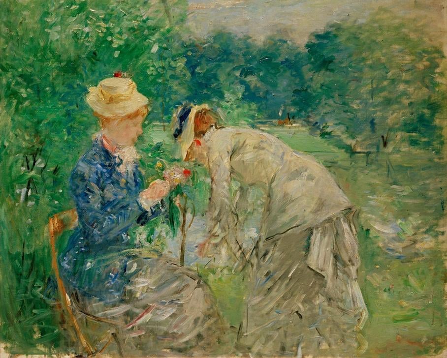 In het Bois de Boulogne | Berthe Morisot | Kunstafdruk