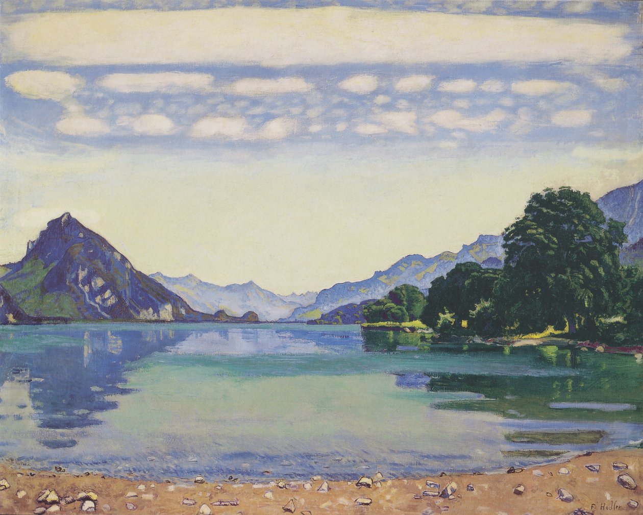 Het Meer van Thun vanuit Lessigen | Ferdinand Hodler