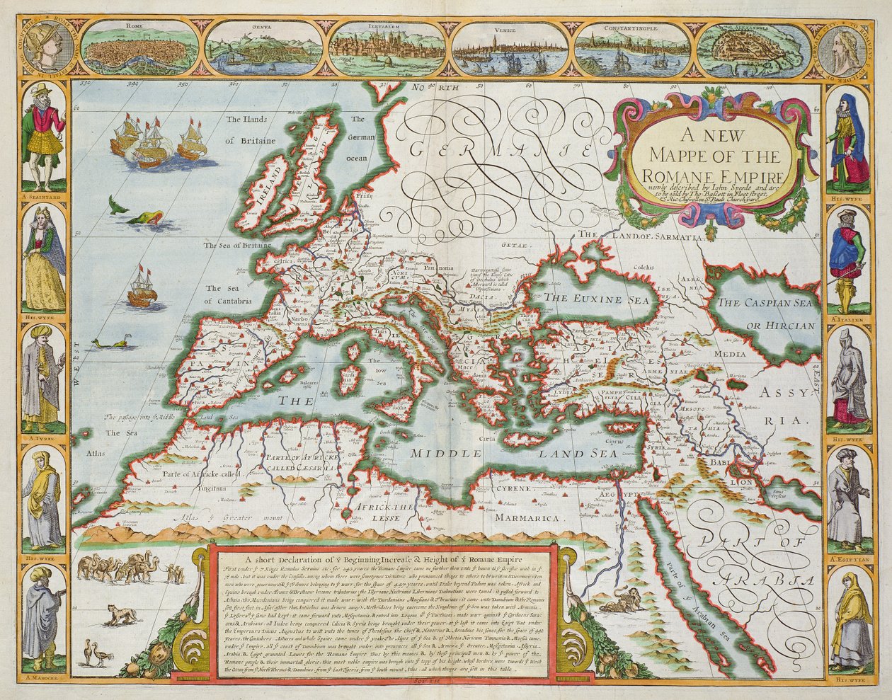 Een nieuwe kaart van het Romeinse Rijk, uit 'A Prospect of the Most ...