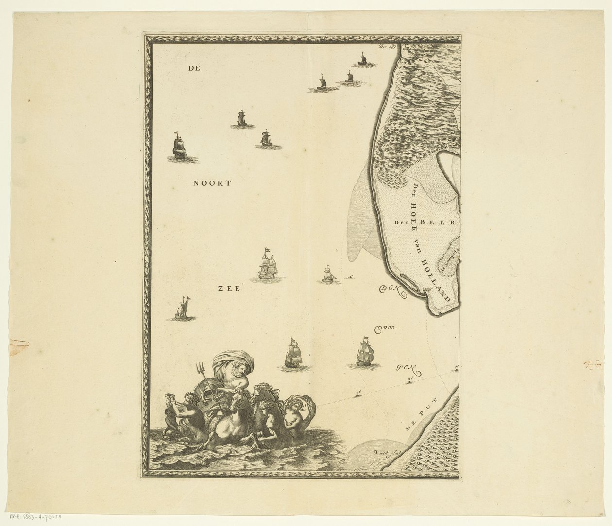 Kaart van de Maas van Rotterdam tot de Noordzee (eerste deel)