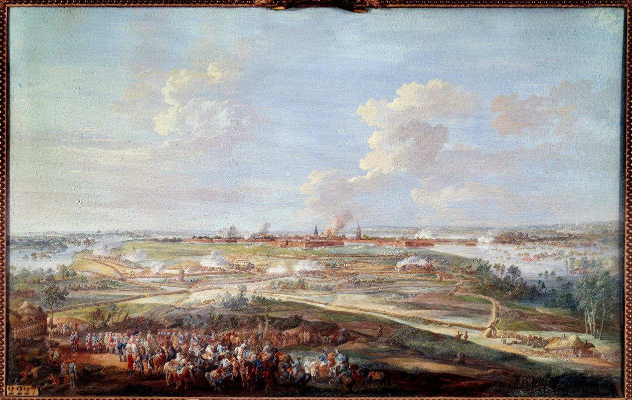 Uitzicht op het beleg van Menen door Lodewijk XV van 28 mei tot 4 juni 1744