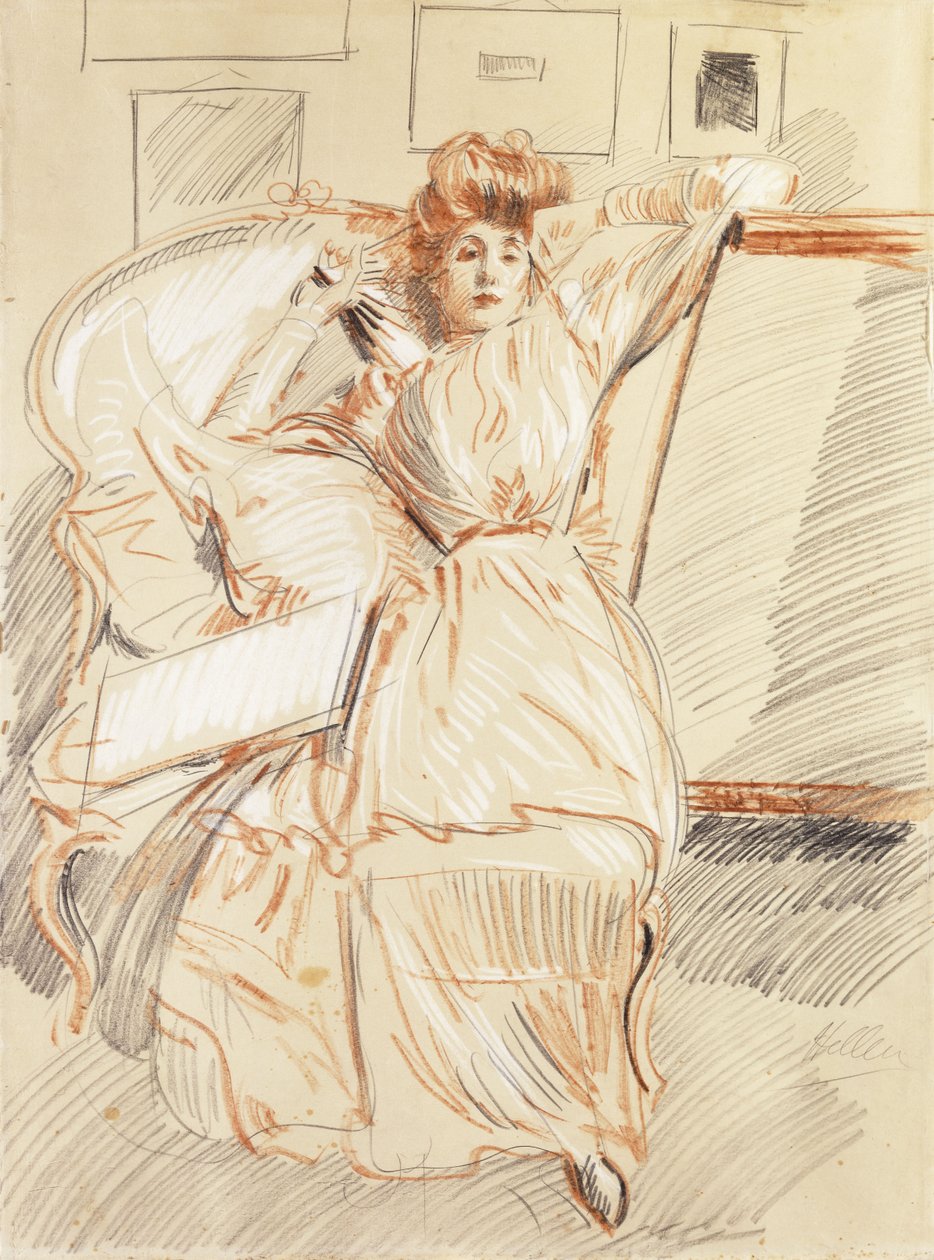 Madame Helleu Resting, | Paul Cesar Helleu | Kunstafdruk