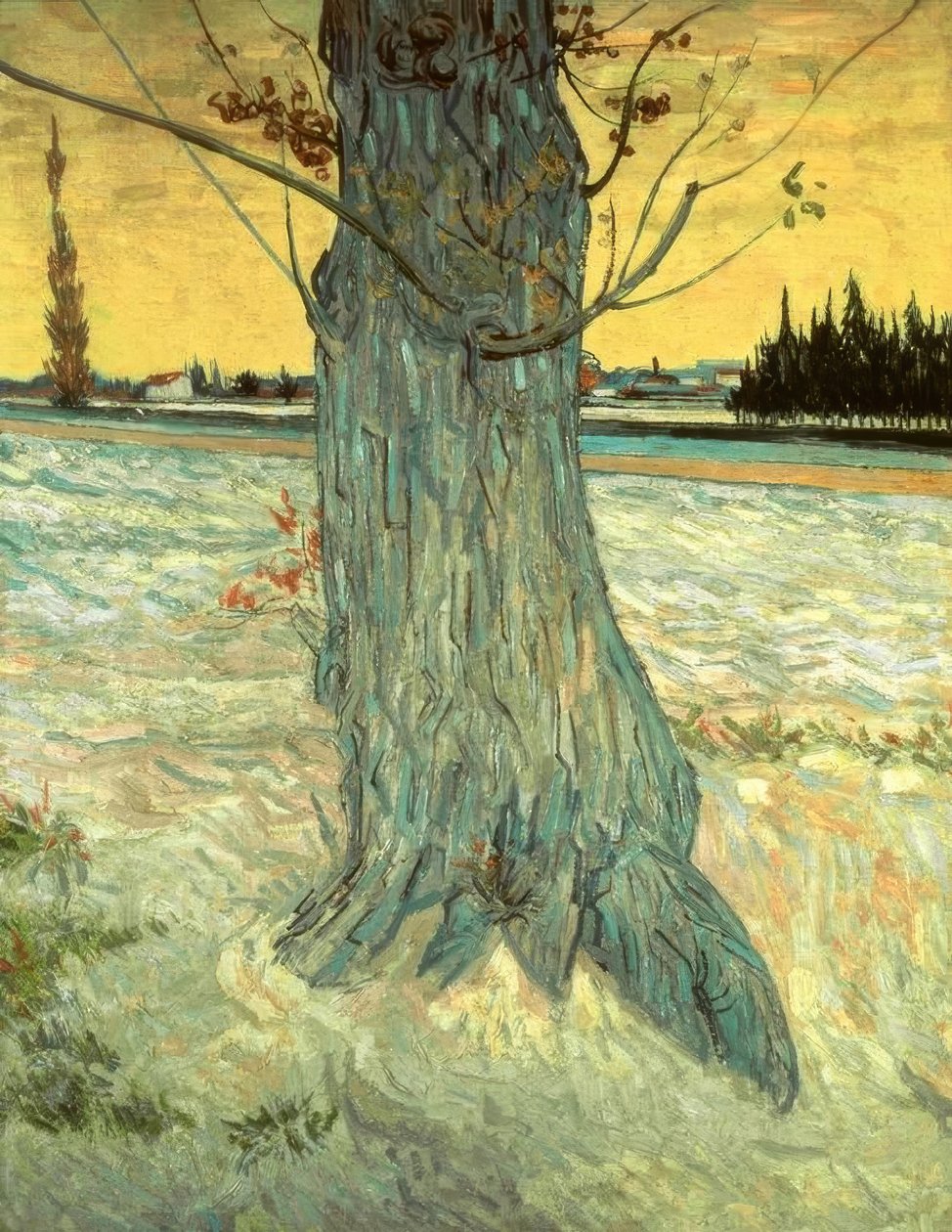 Van Gogh Boom Tekeningen Speels Landschap, Een Verbluffende Abstracte