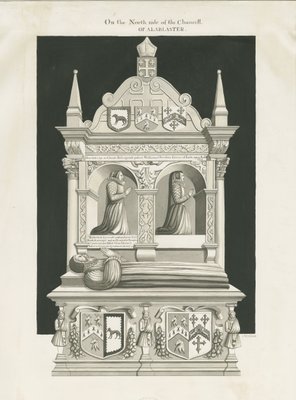 Eccleshall Church - Grafmonument van bisschop William Overton: sepia ...