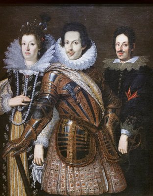 Cosimo II de Medici met zijn vrouw Maria Magdalena van Oostenrijk en ...